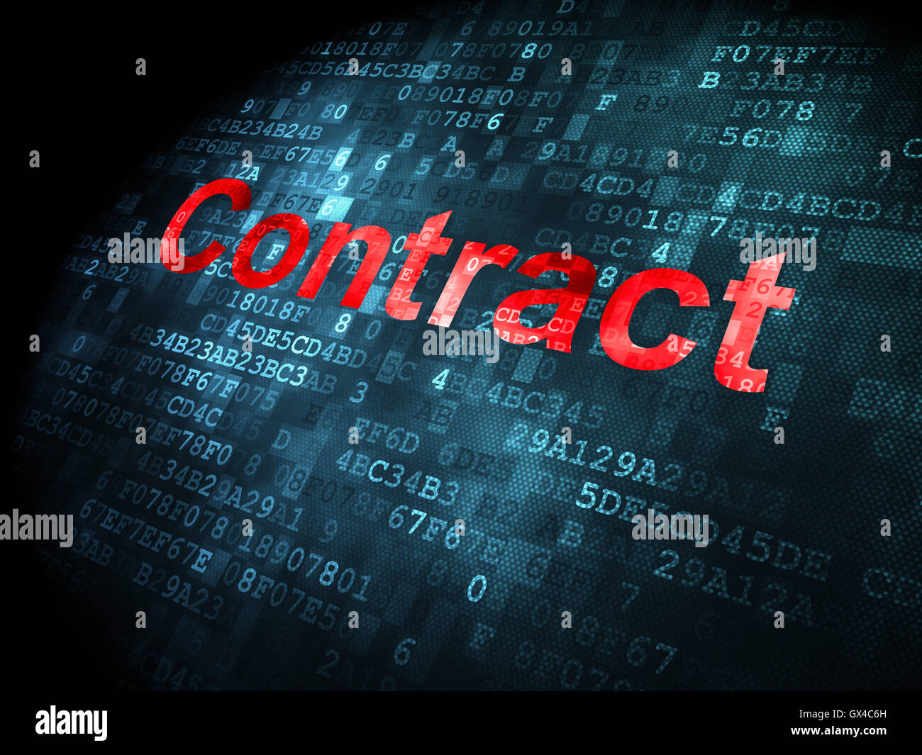 Business concept: Contract on digital background Stock Photo - Alamy