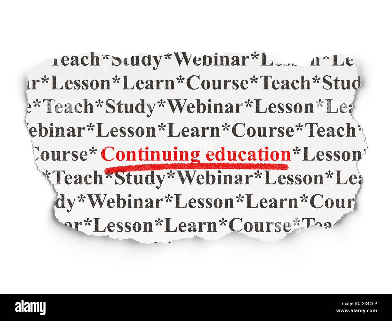 Education concept: Continuing Education on Paper background Stock Photo ...