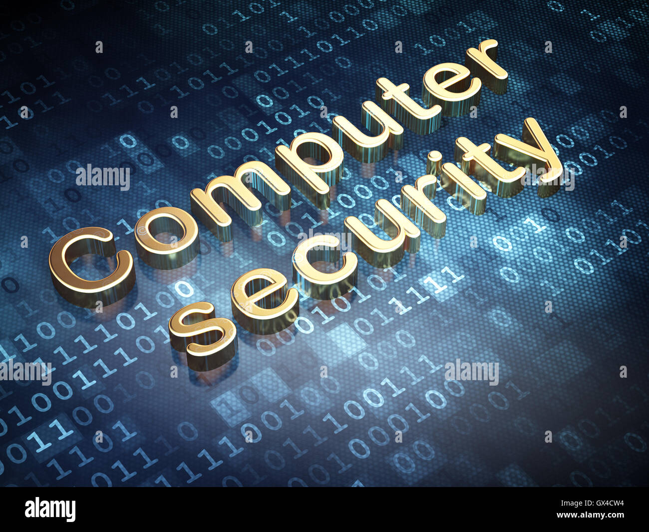 Security concept: Golden Computer Security on digital background Stock ...