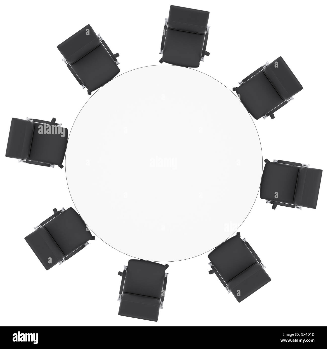 Office chairs and round table Stock Photo - Alamy
