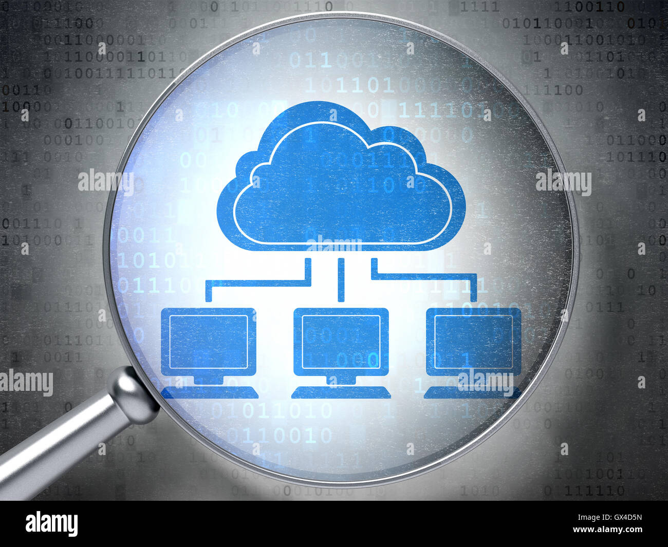 Cloud computing concept: Cloud Network with optical glass on di Stock ...