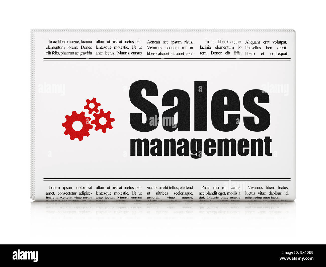Advertising news concept: newspaper with Sales Management and Ge Stock ...