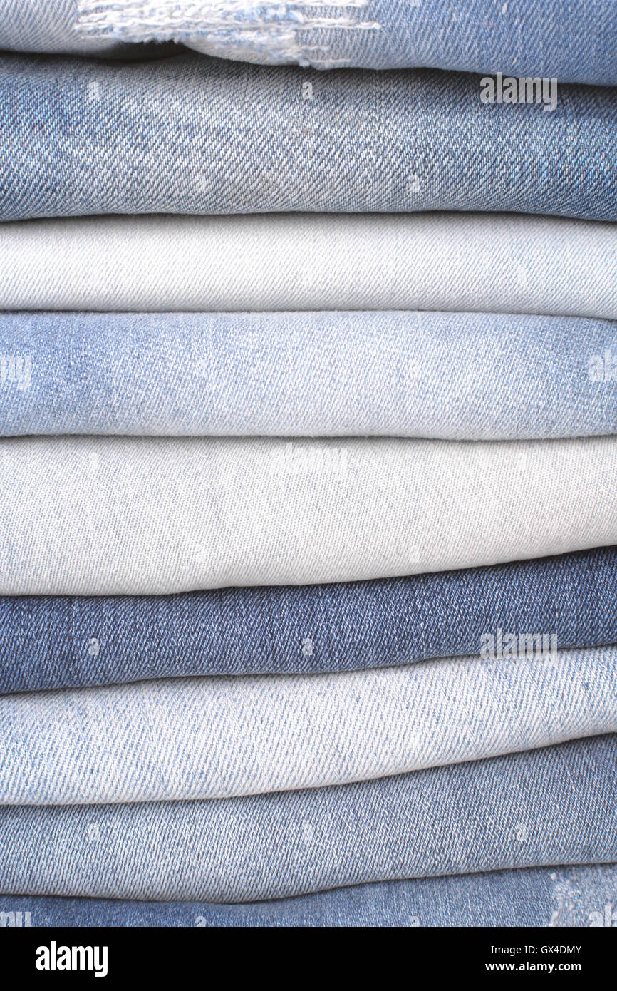 stack of folded jeans Stock Photo - Alamy