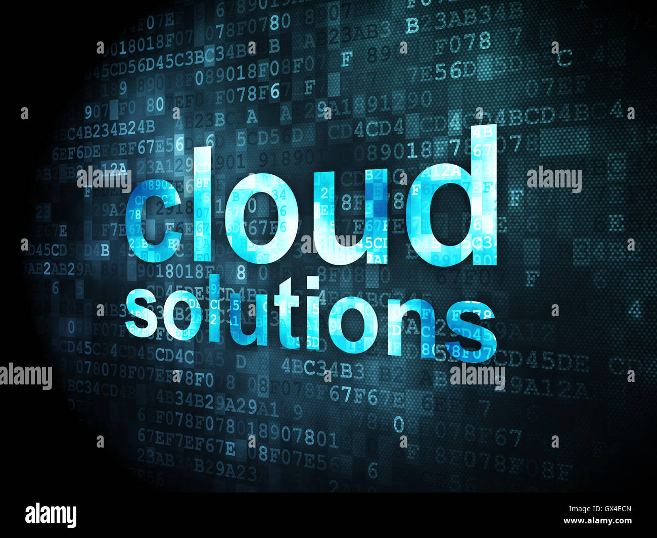Networking concept: Cloud Solutions on digital background Stock Photo ...