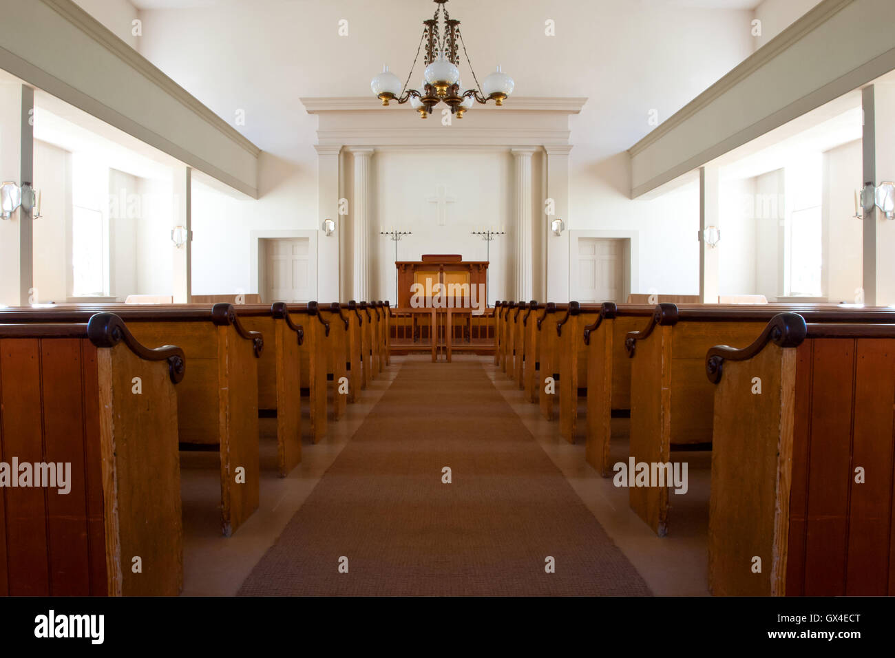 Simple church interior hi-res stock photography and images - Alamy