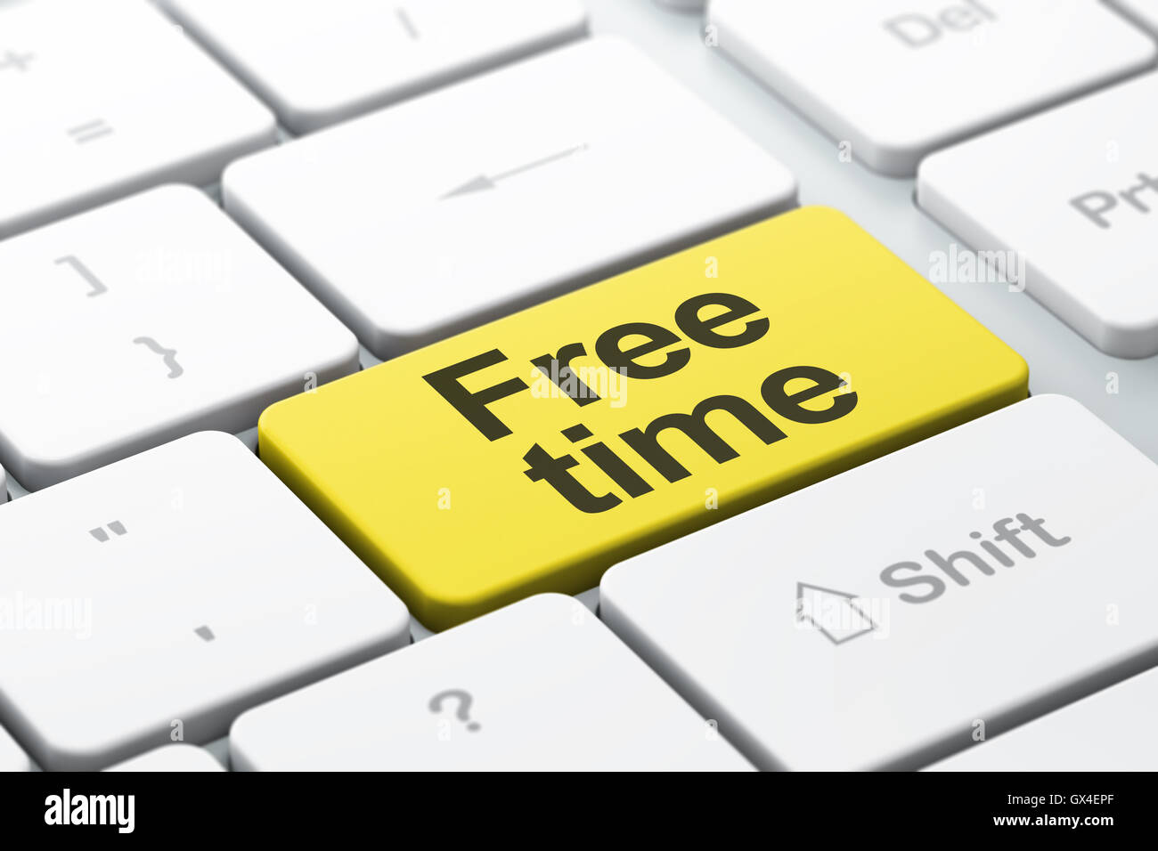 Timeline concept: Free Time on computer keyboard background Stock Photo ...