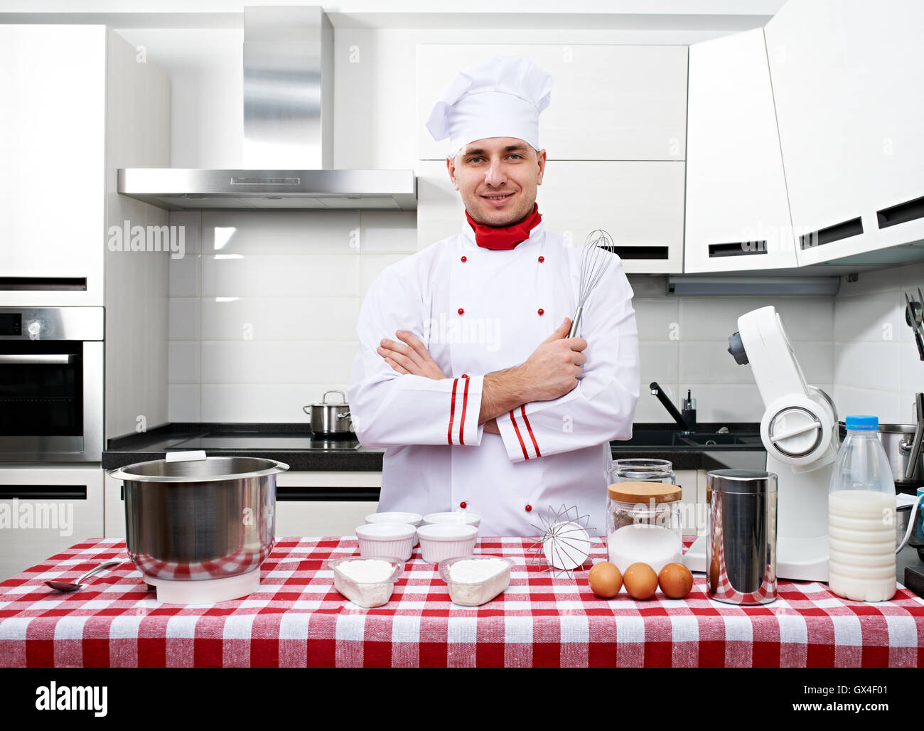 Male chef at kitchen Stock Photo - Alamy