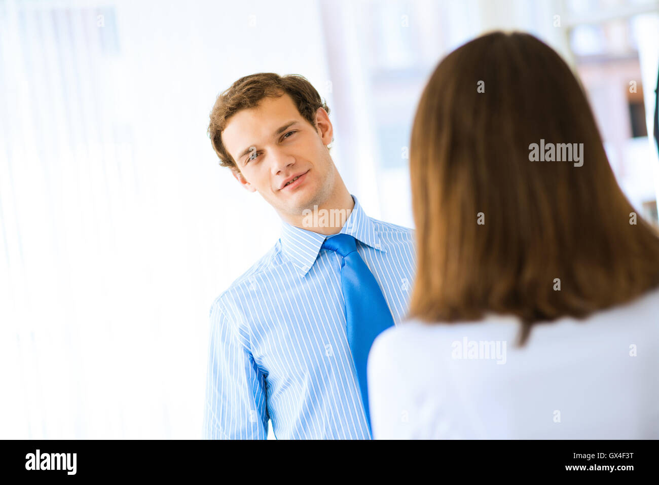 Young businessman doing interviews Stock Photo - Alamy