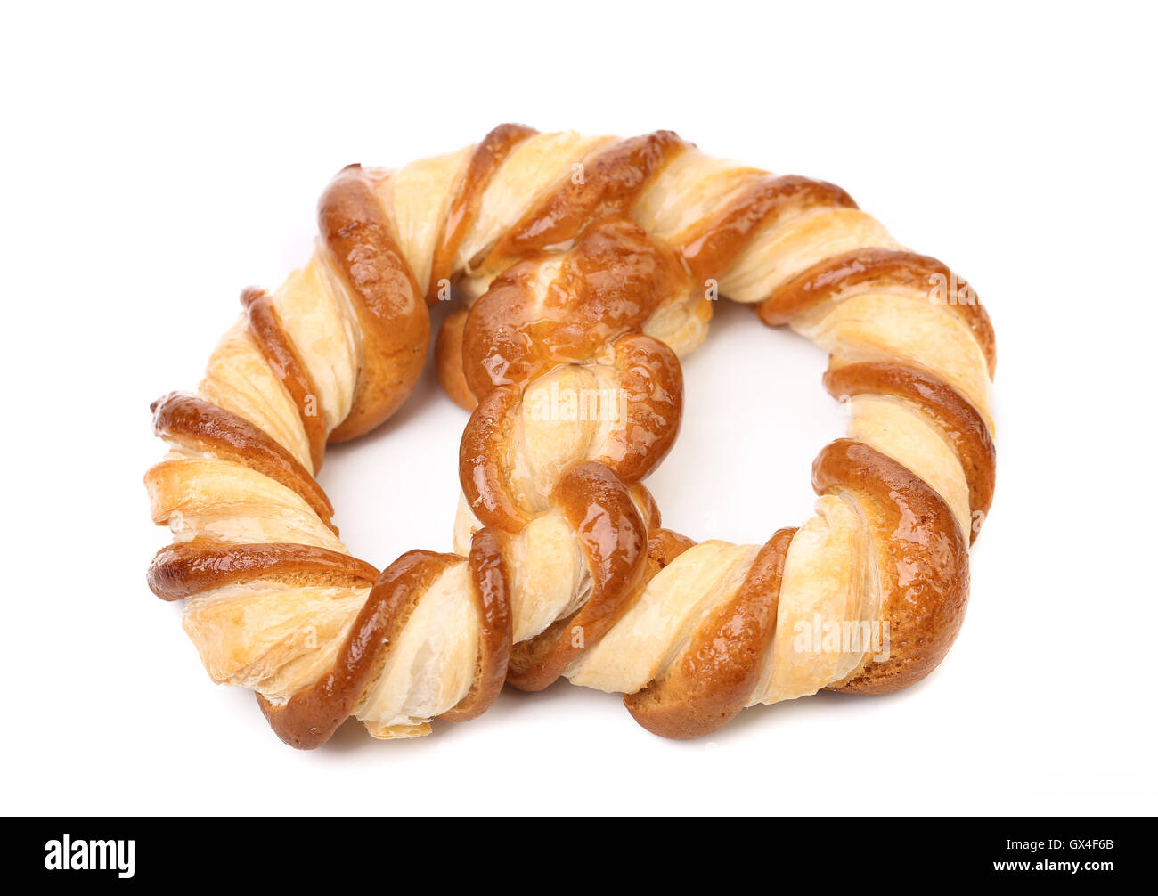 Knot-shaped biscuits on a white background Stock Photo - Alamy