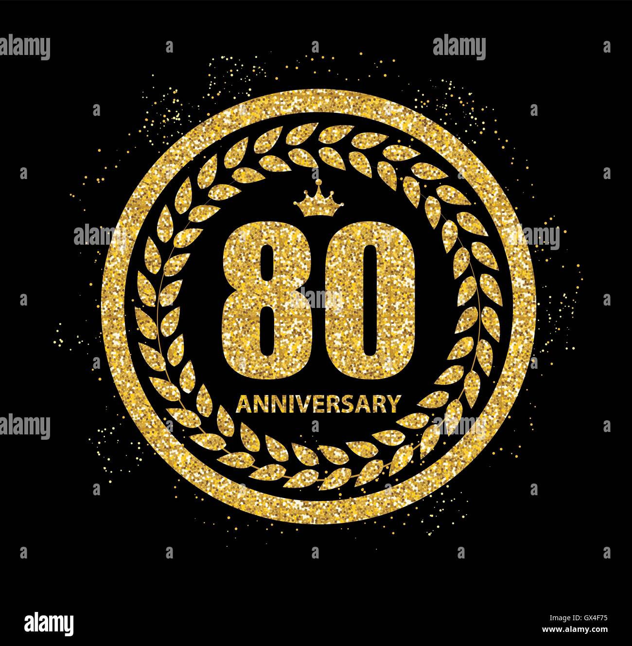 Template Logo 80 Years Anniversary Vector Illustration Stock Vector ...