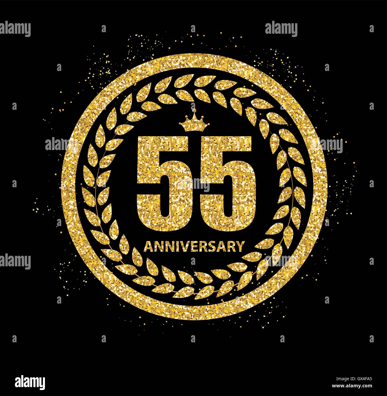 Template Logo 55 Years Anniversary Vector Illustration Stock Vector ...