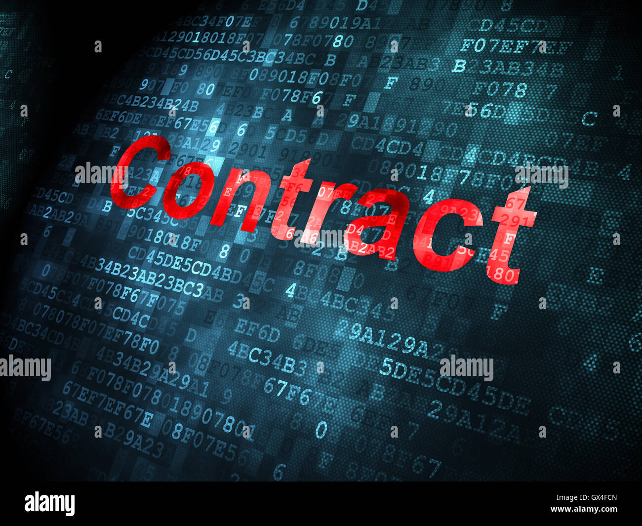 Finance concept: Contract on digital background Stock Photo - Alamy