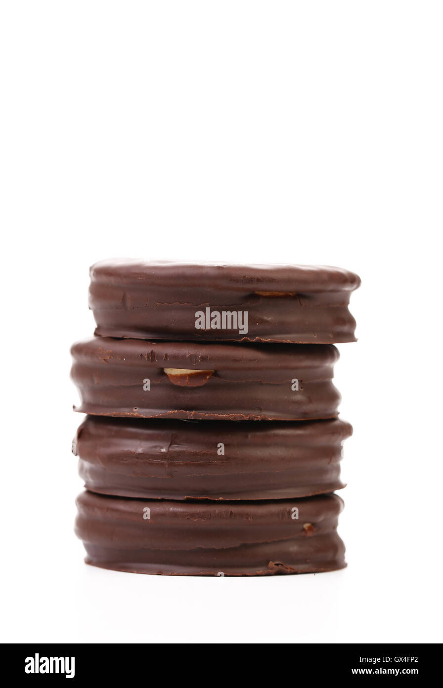 Stack biscuit sandwich with chocolate Stock Photo - Alamy