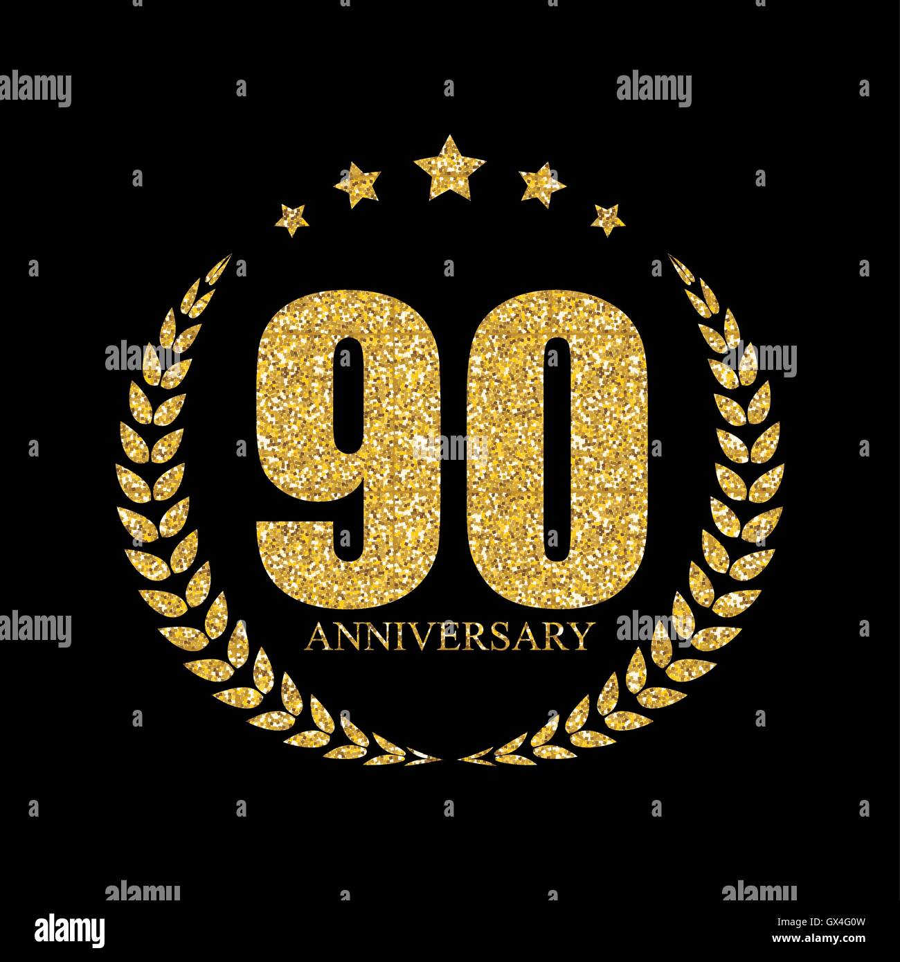 Template Logo 90 Years Anniversary Vector Illustration Stock Vector ...