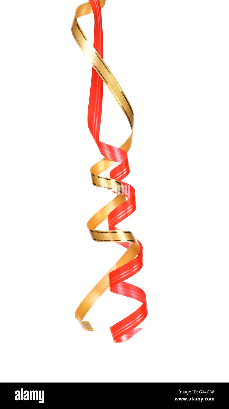 Red and Golden Curl Party Streamers Hanging Stock Photo - Alamy