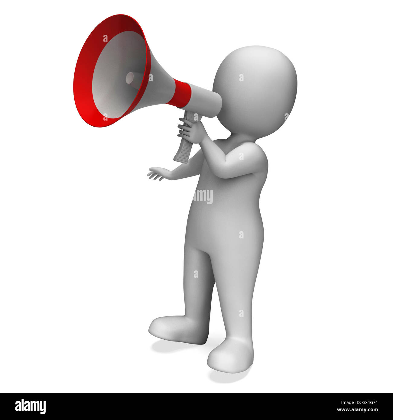 Loud Hailer Message Character Shows Announcements Proclaim And A Stock ...