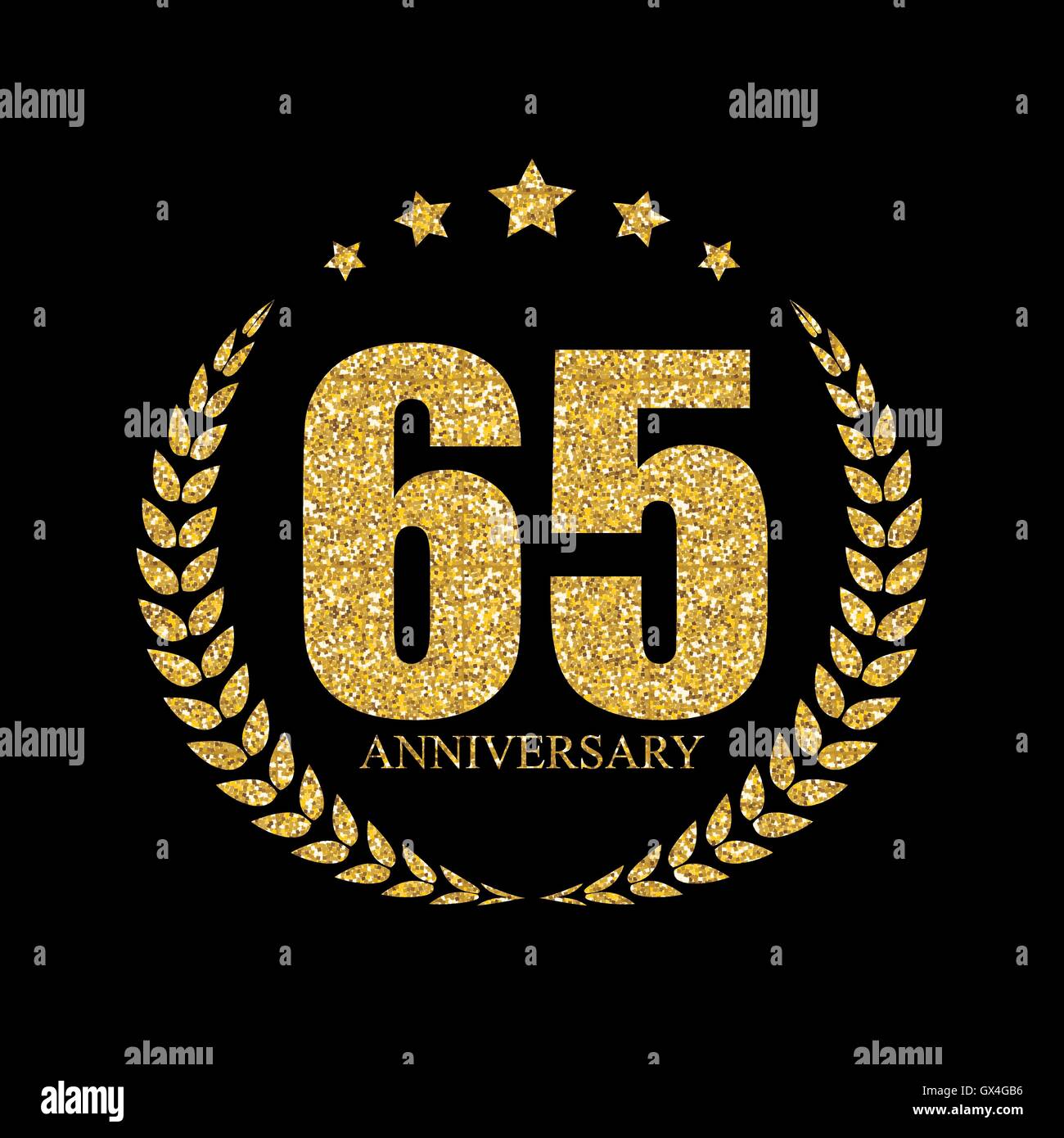 Template Logo 65 Years Anniversary Vector Illustration Stock Vector ...