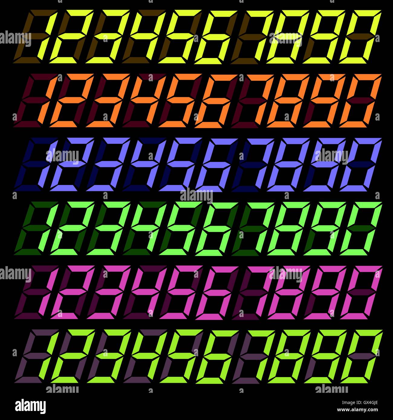 Digital clock display counting Stock Vector Images - Alamy