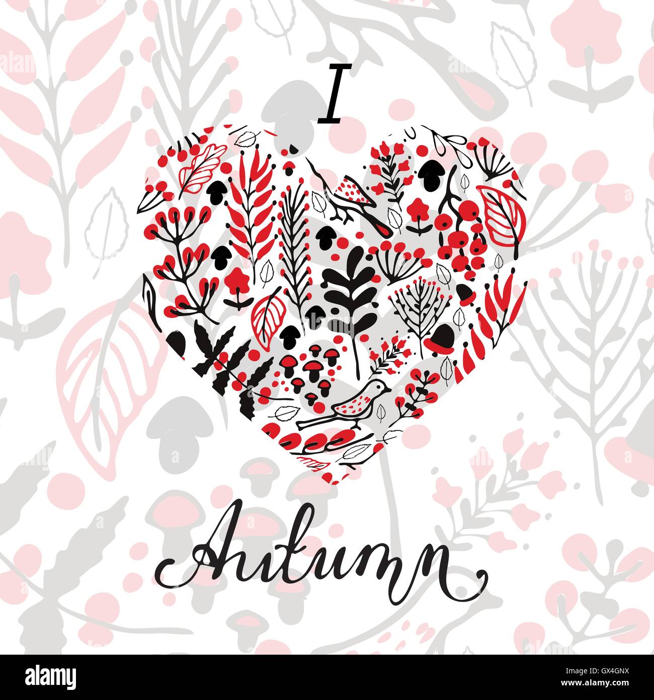 I love Autumn Stock Vector Image & Art - Alamy