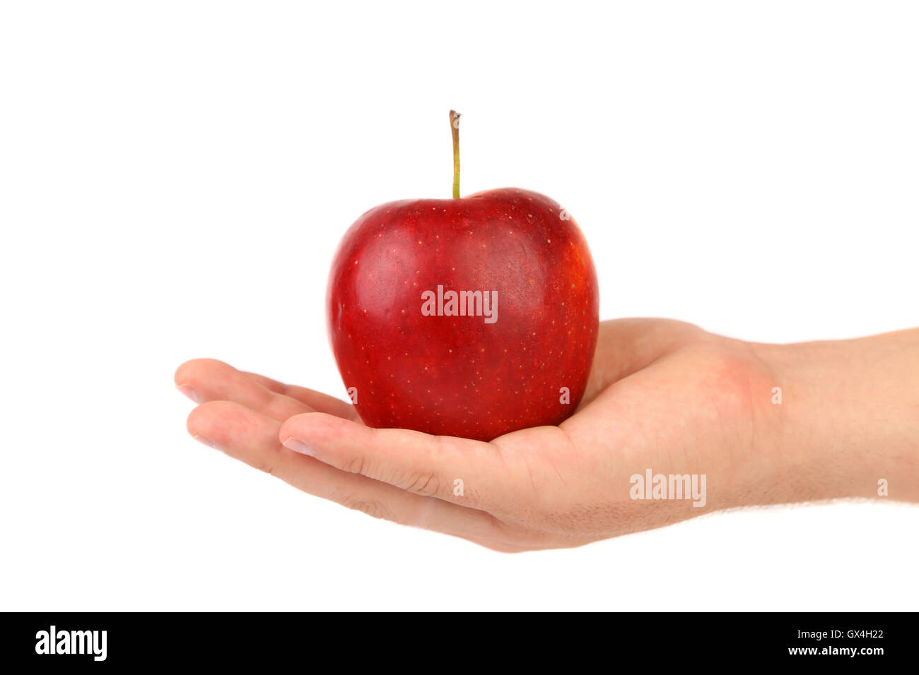 Woman eat red apple Cut Out Stock Images & Pictures - Alamy