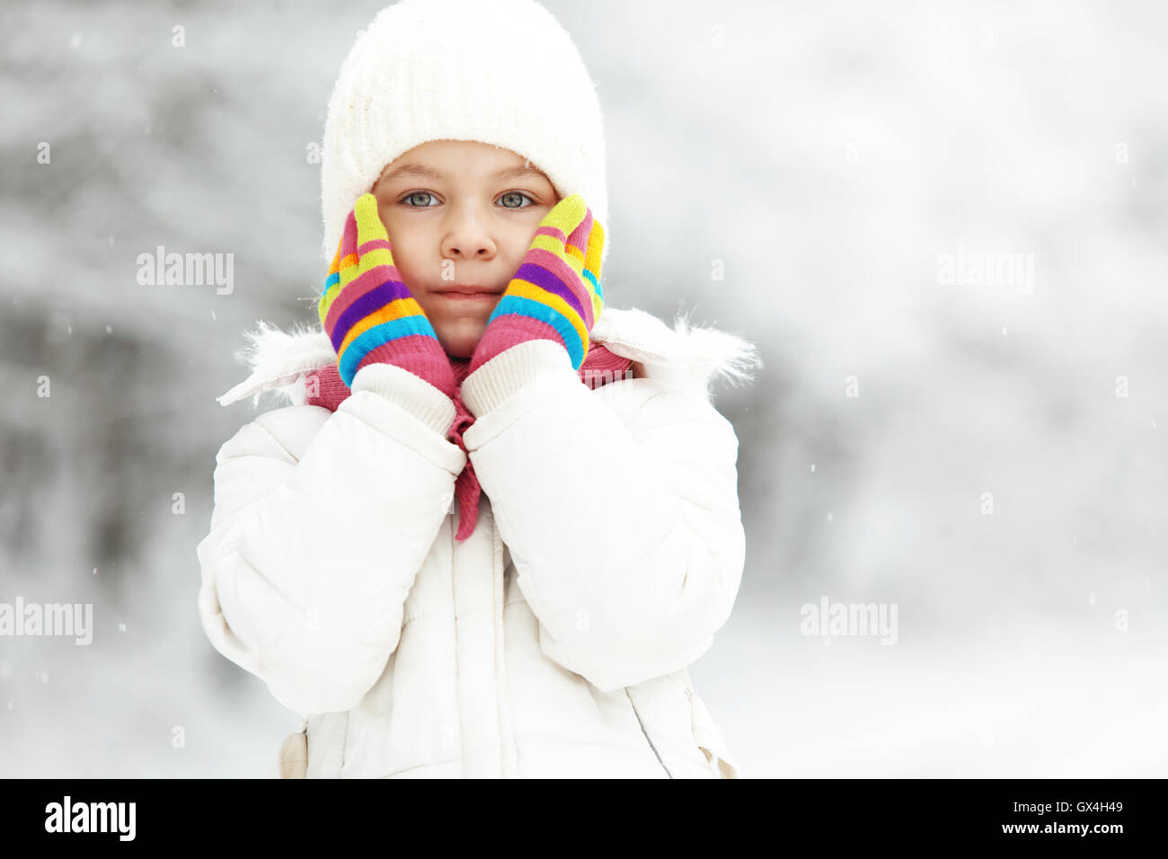 Child in winter Stock Photo - Alamy