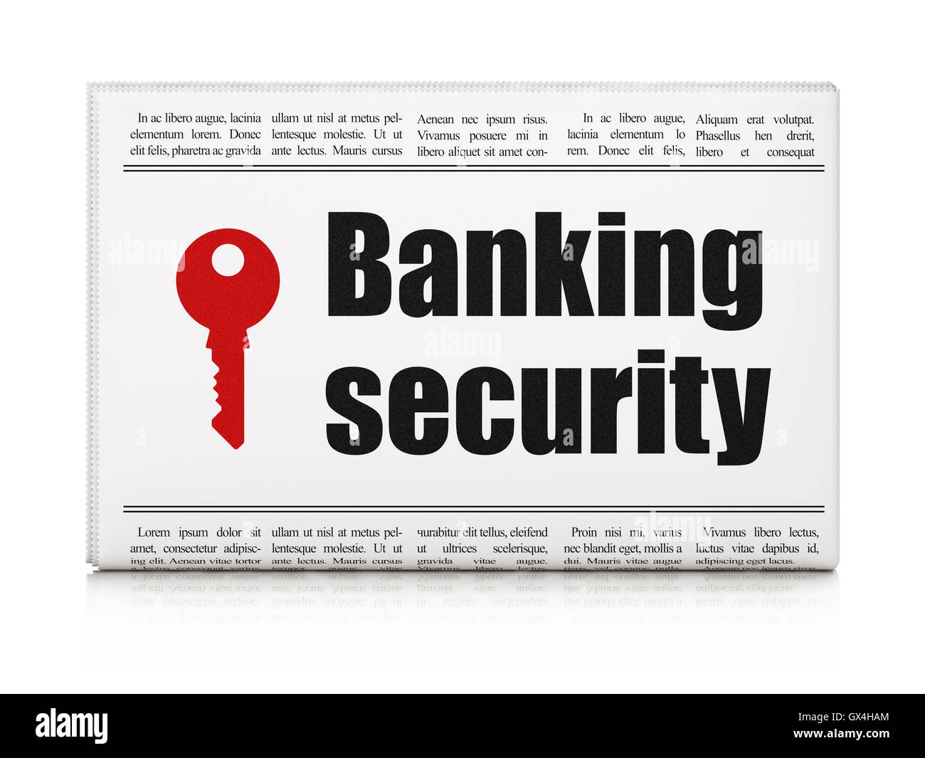 Privacy news concept: newspaper with Banking Security and Key Stock ...