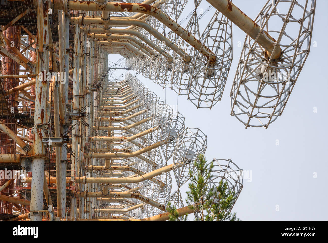 Detail of the abandoned Soviet Union Duga radar facility near in the ...