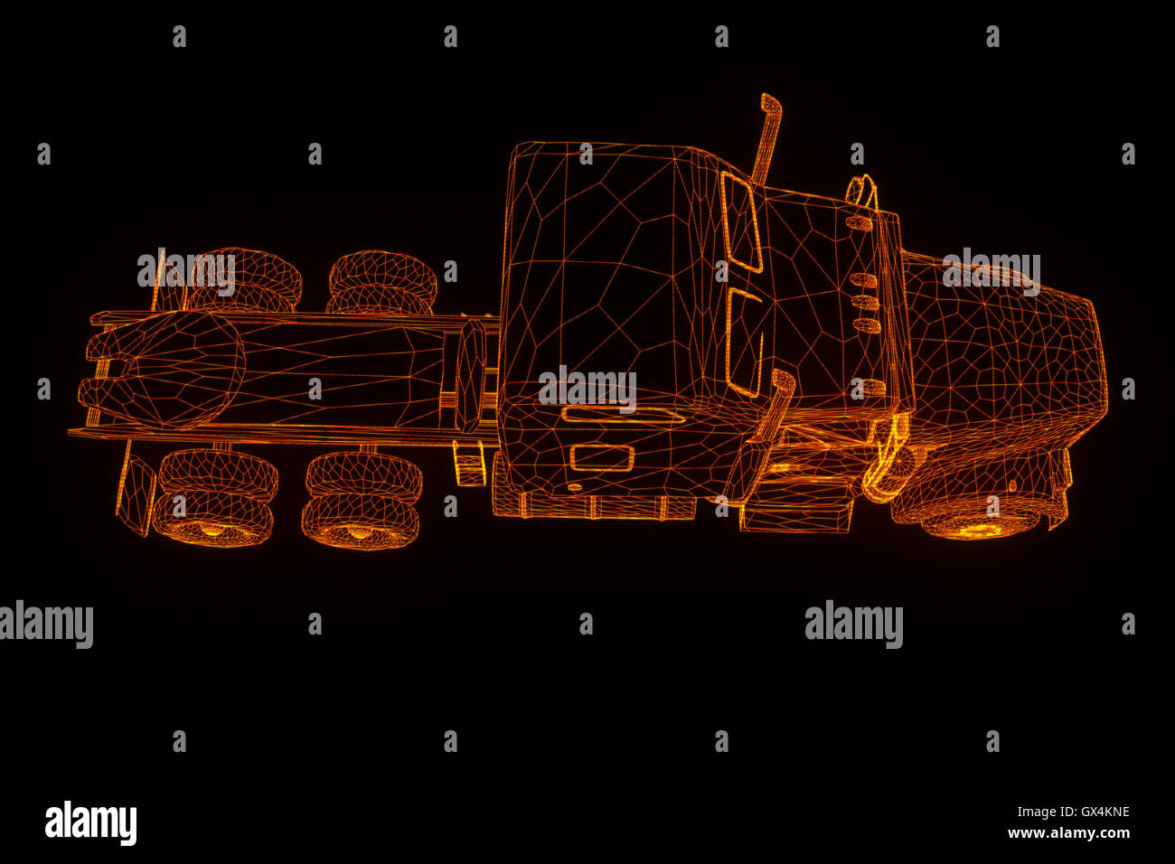 Truck car in hologram wireframe hi-res stock photography and images - Alamy