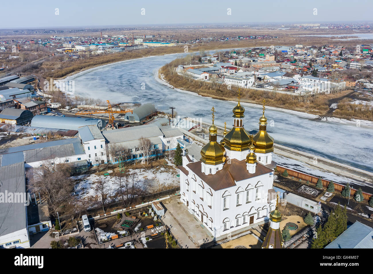 Aerial view on Holy Trinity Monastery Stock Photo - Alamy