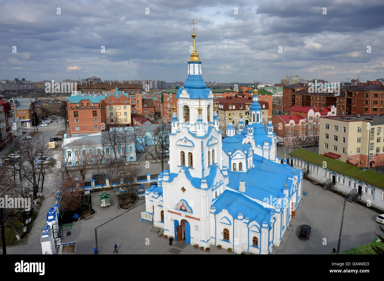 Aerial view on Znamensky Cathedral. Tyumen. Russia Stock Photo - Alamy