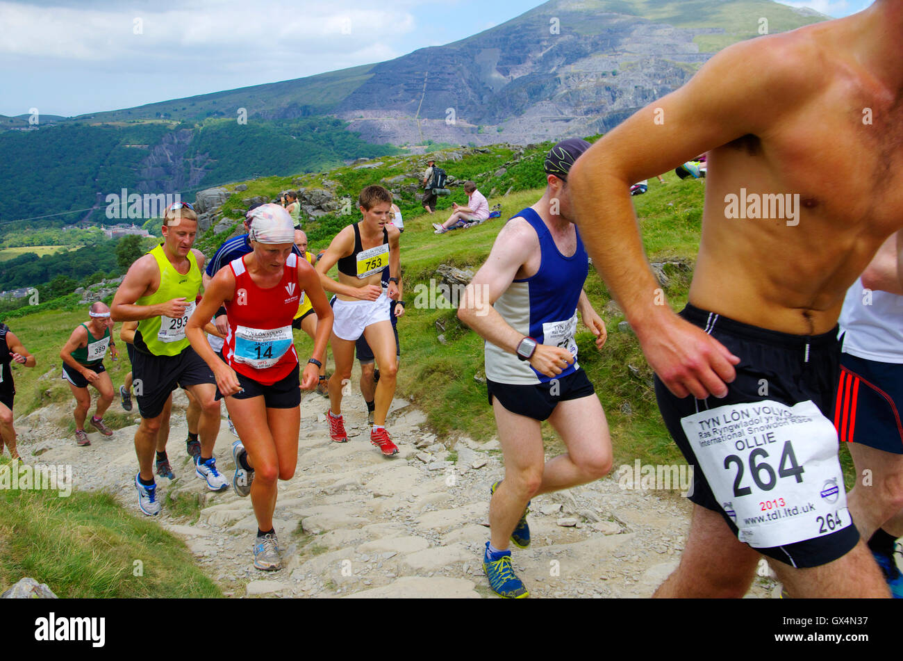 Runners in Snowdon International Mountain Race Stock Photo - Alamy