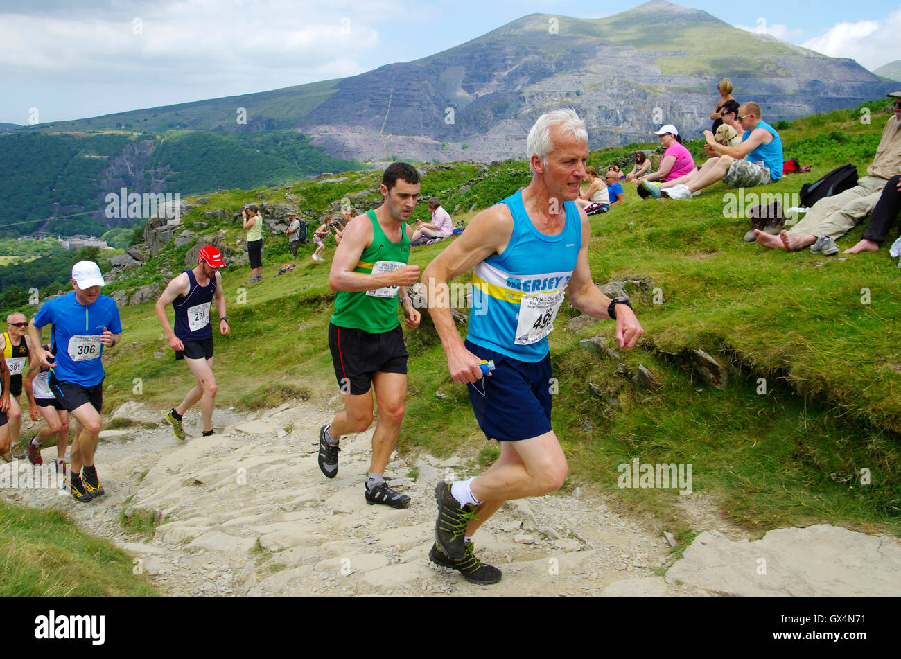 Runners in Snowdon International Mountain Race Stock Photo - Alamy