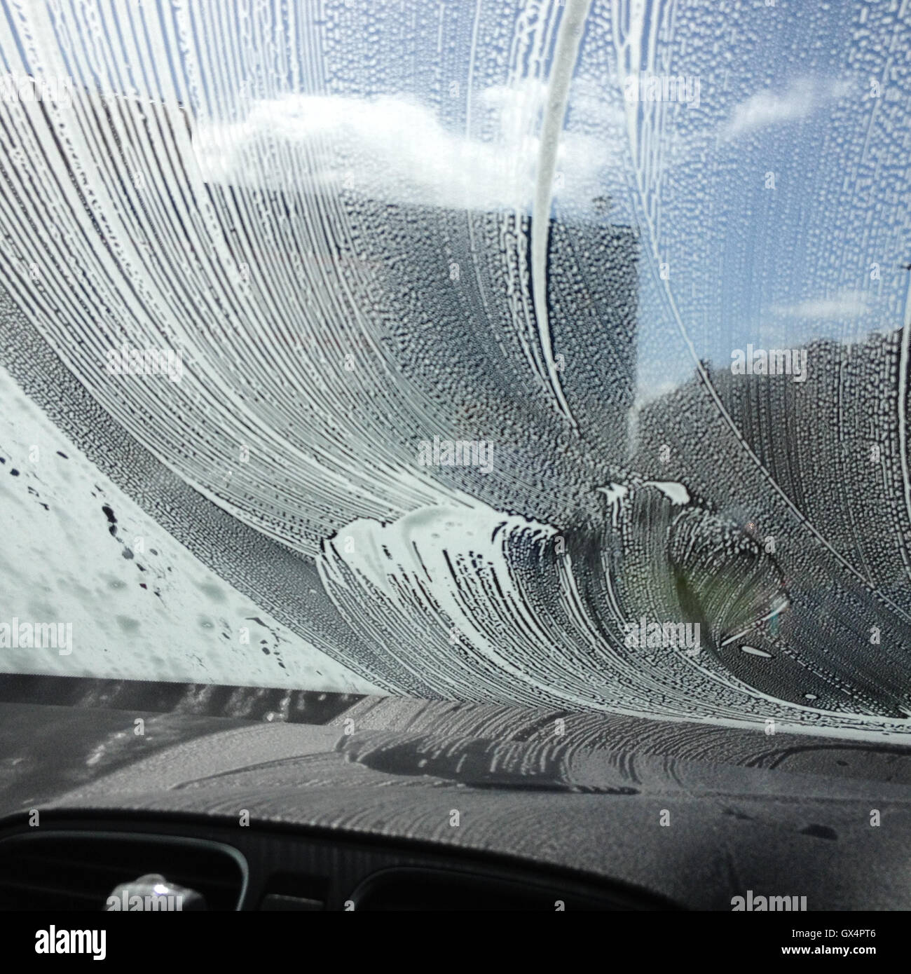 Car windscreen during washing hi-res stock photography and images - Alamy