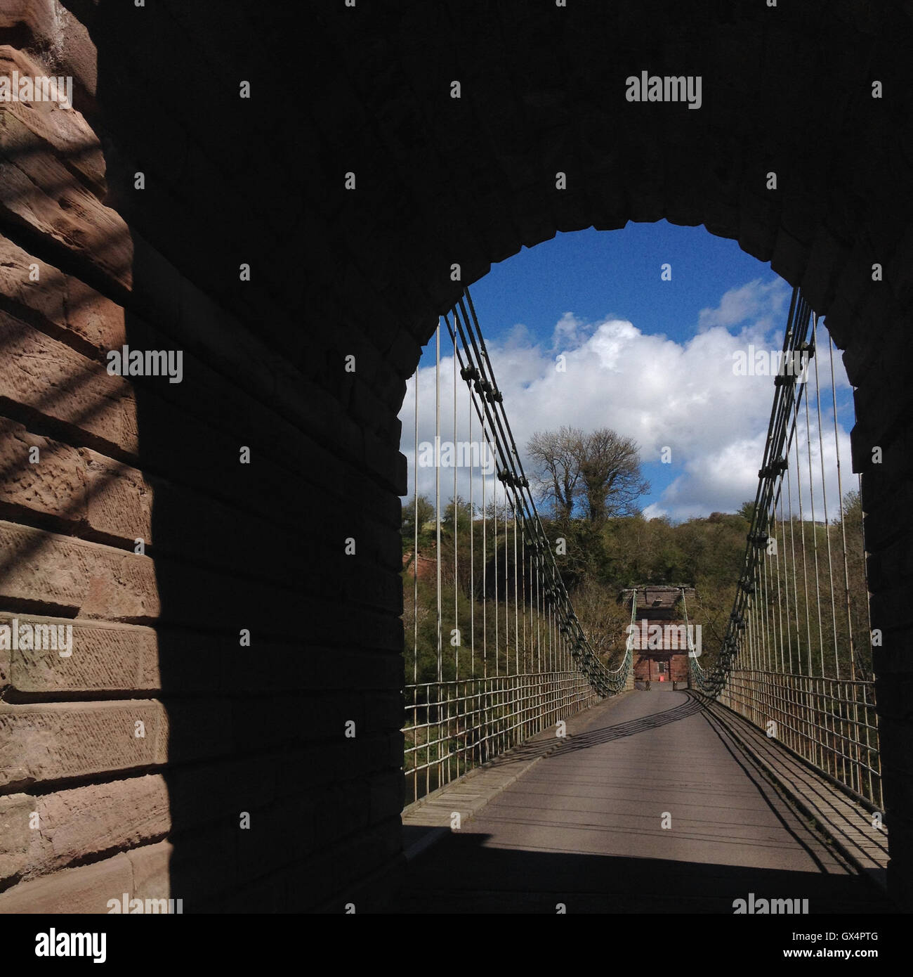 Union Bridge over the River Tweed, near Berwick, on the Tweed, in ...