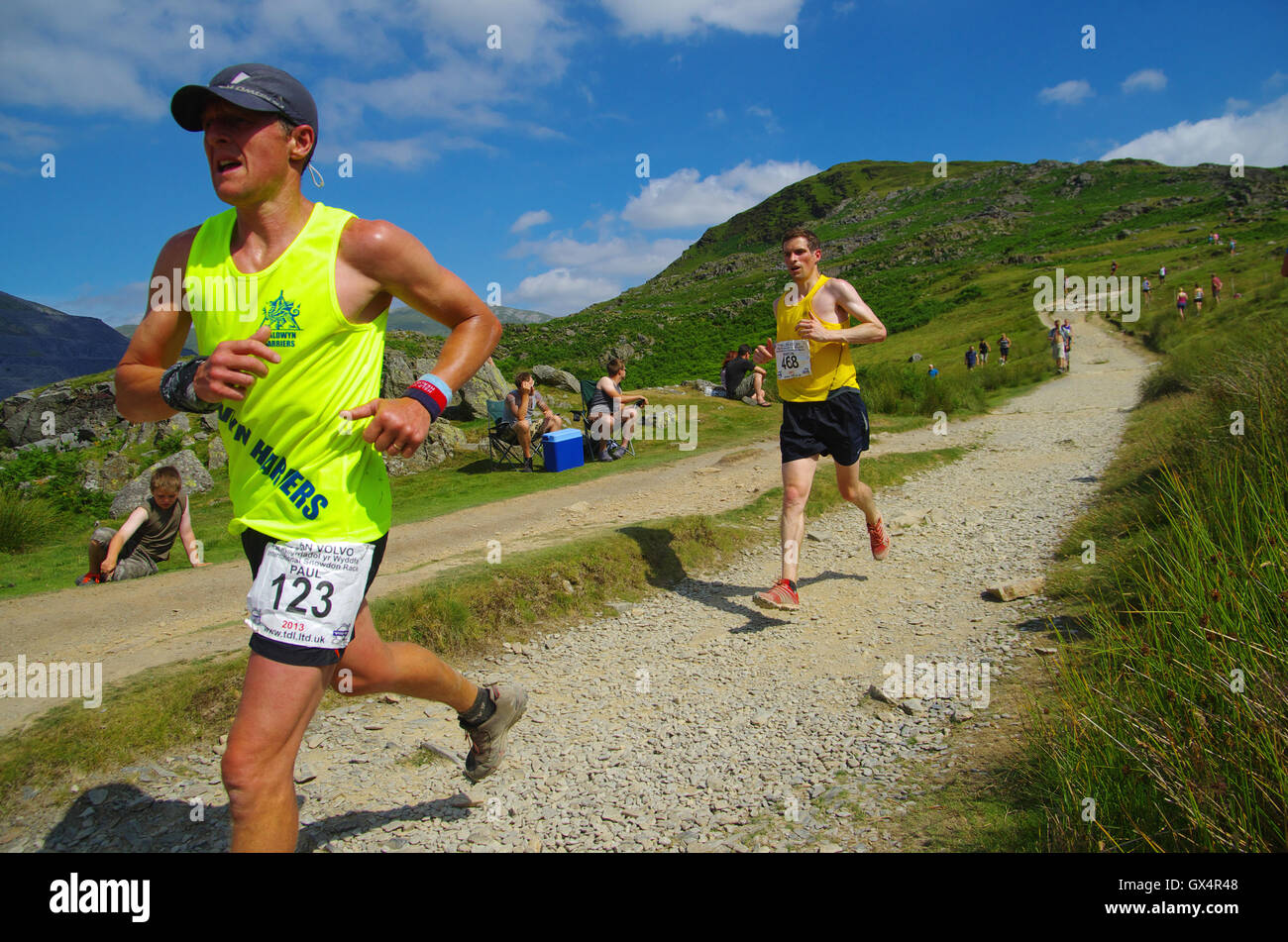 Runners at International Snowdon Mountain Race Stock Photo - Alamy