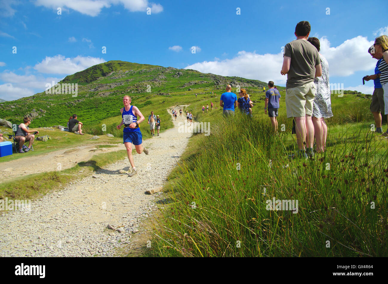 Runners at International Snowdon Mountain Race Stock Photo - Alamy