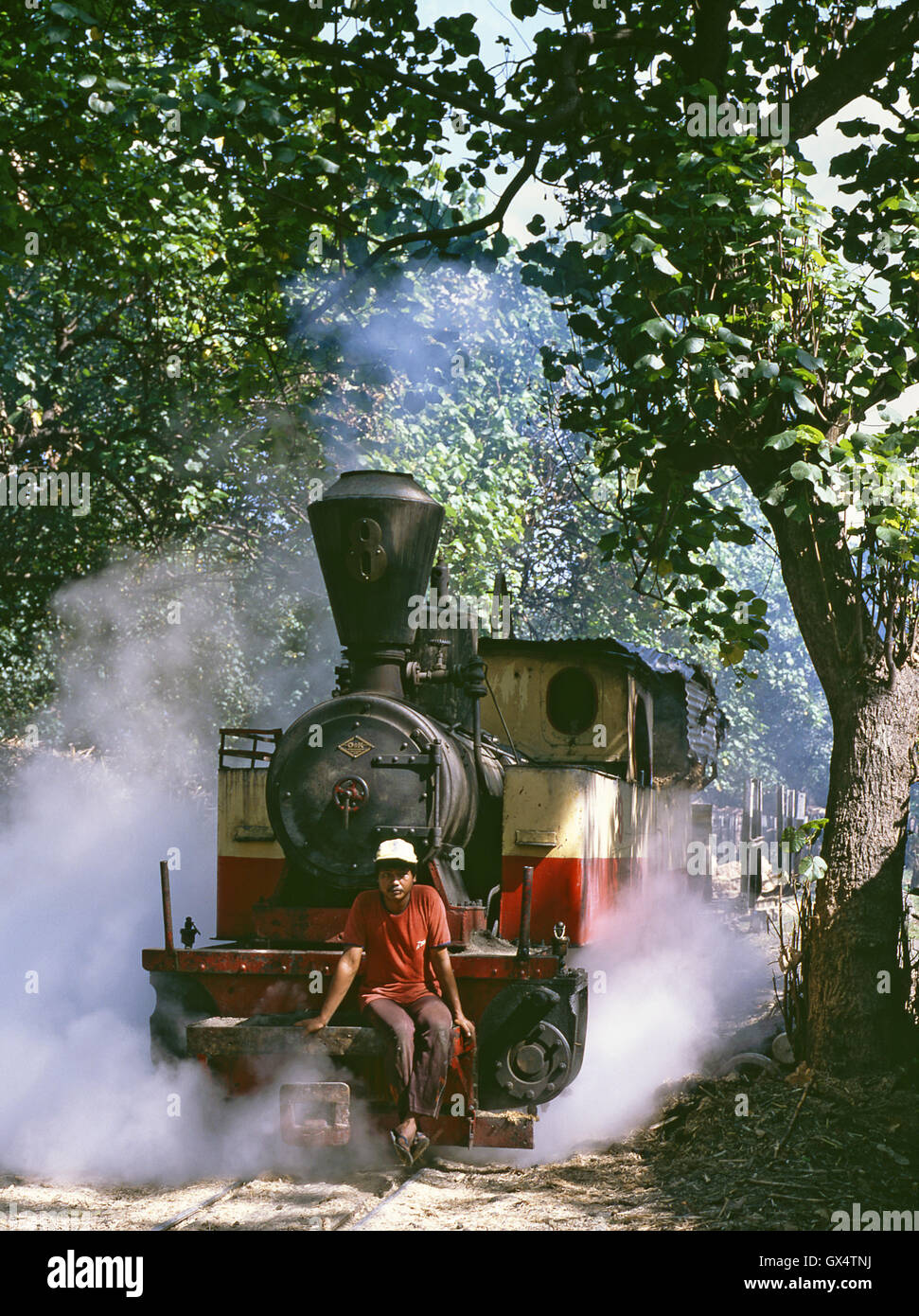 In Java a sandman often sits on the engine's buffer bean to spray the ...