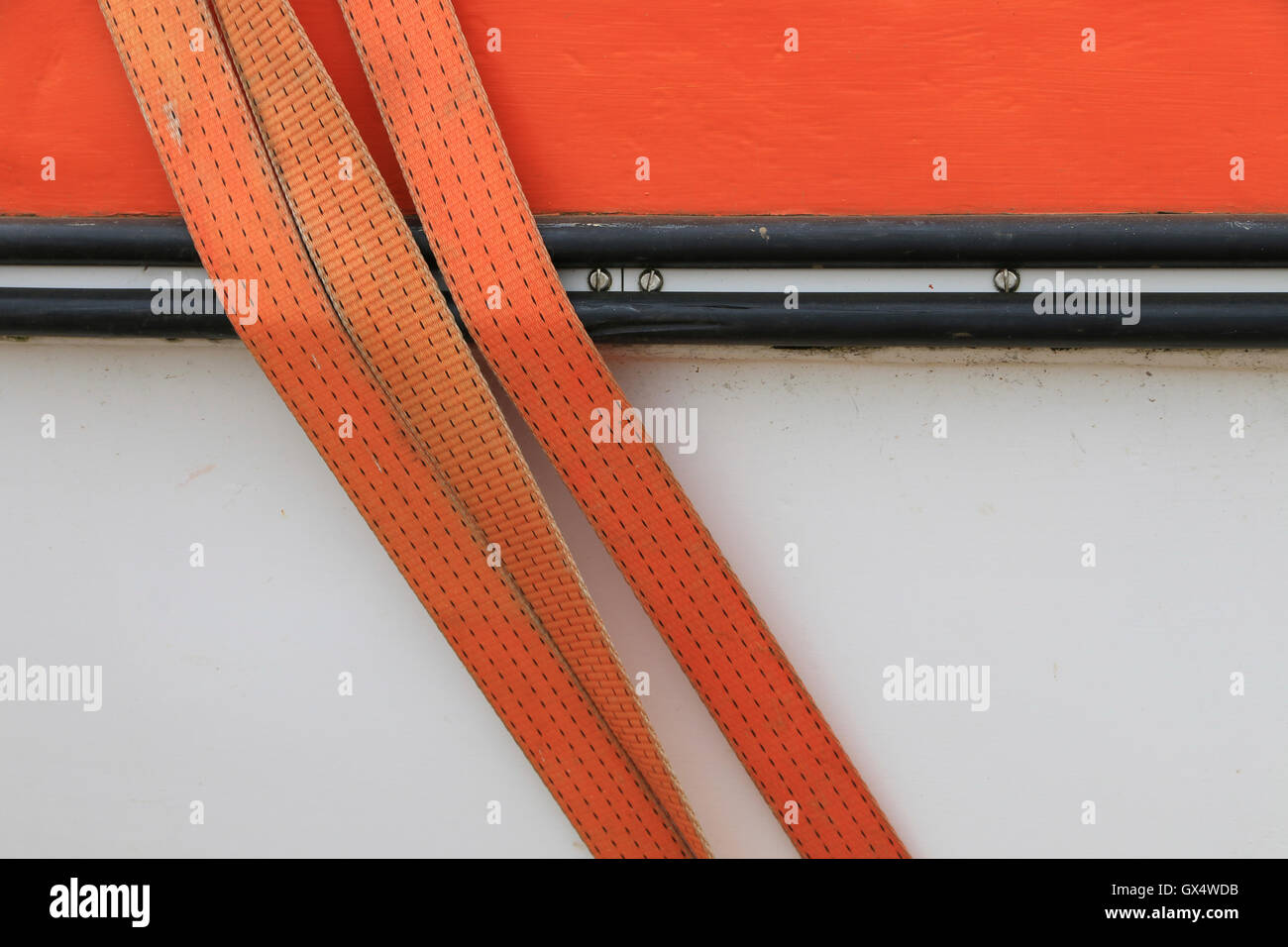 abstract of diagonal straps on a boat hull Stock Photo - Alamy