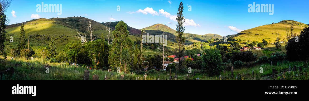 Panorama View from the graveyard in Pilgrim's Rest, an old Gold mining ...