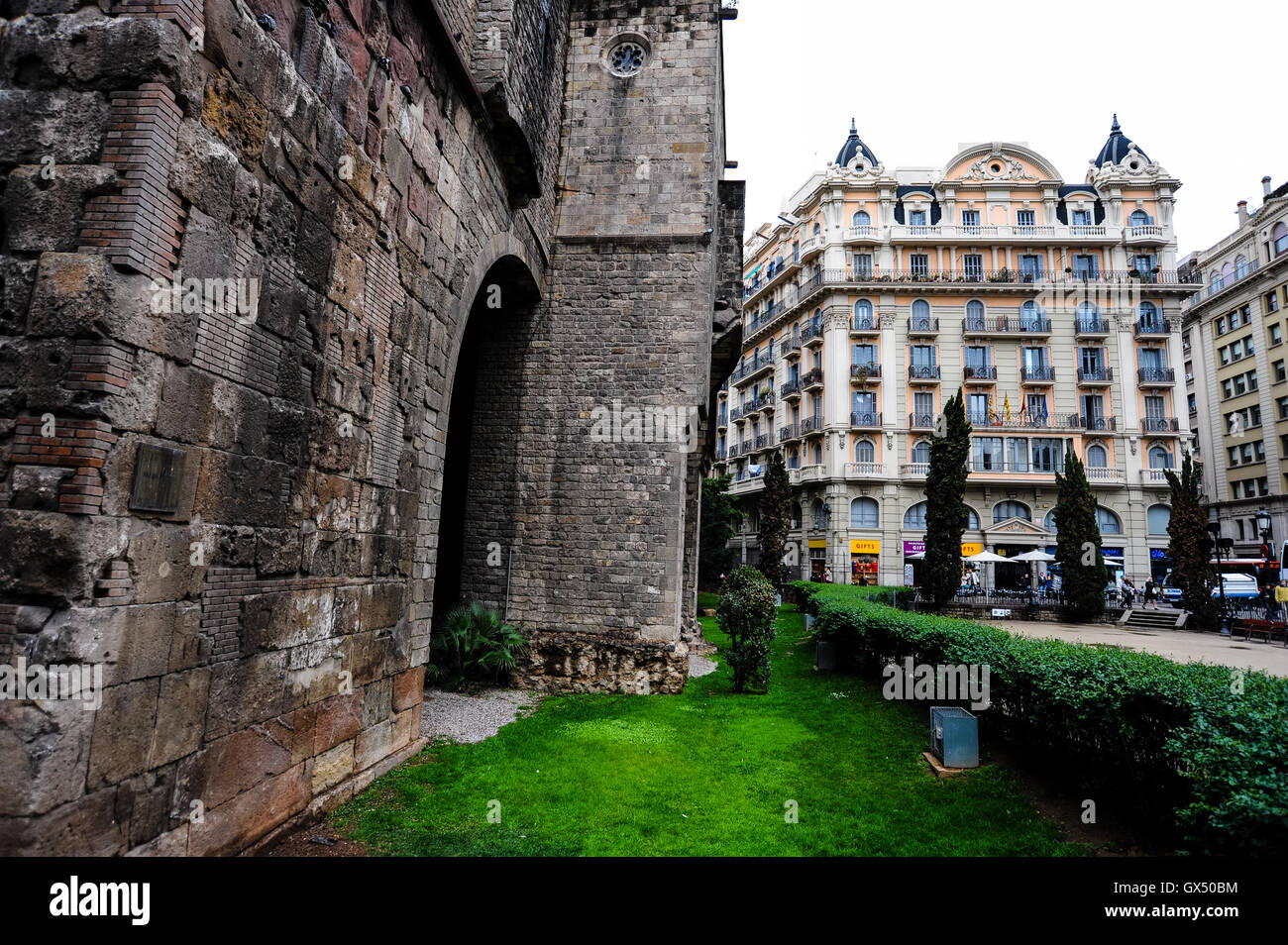 Spain, Barcelona. The Barri Gòtic ('Gothic Quarter') is the centre of ...