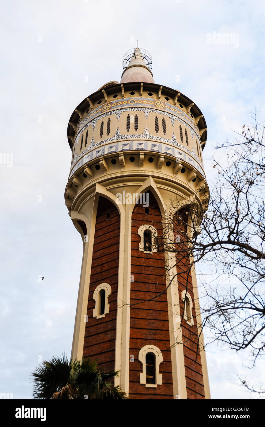 Spain, Barcelona. Watertower. Torre de las aguas Stock Photo - Alamy