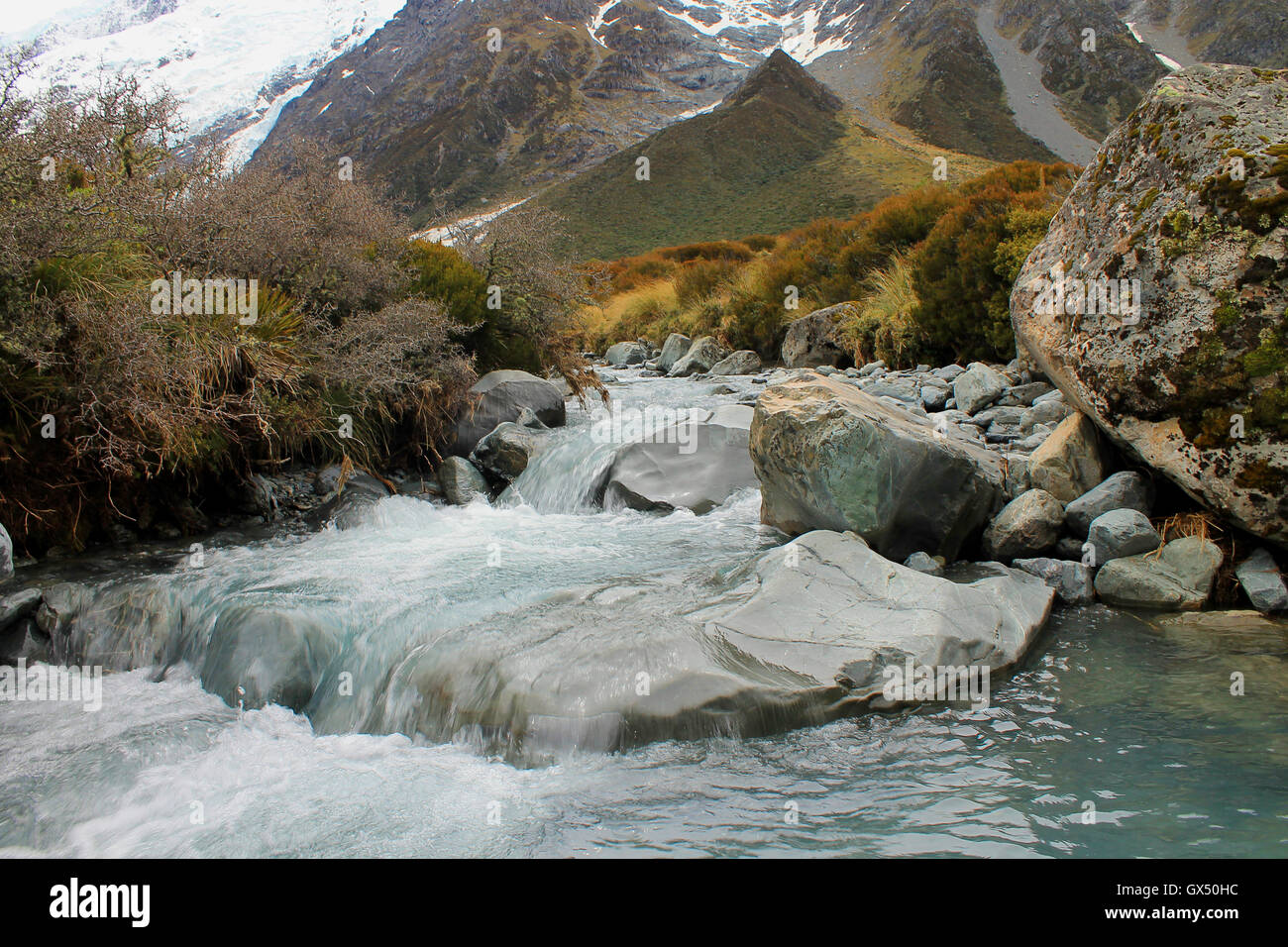 River in Mount Cook National Park Stock Photo - Alamy