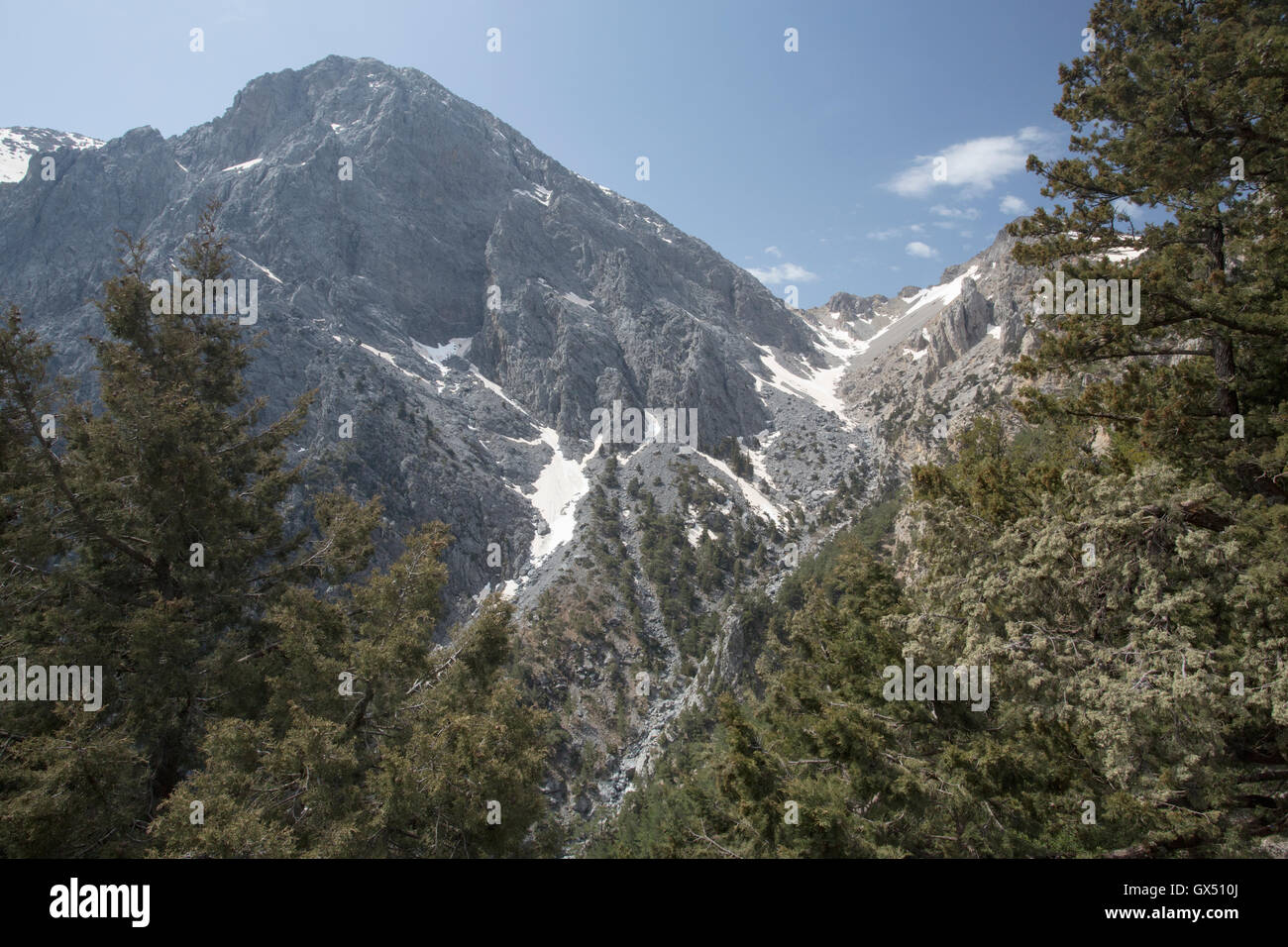 view of Samaria Gorge, longest gorge in Europe, in Crete, Greece Stock ...