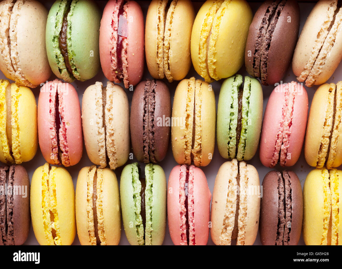 Colorful macaroons. Sweet macarons. Top view closeup Stock Photo - Alamy
