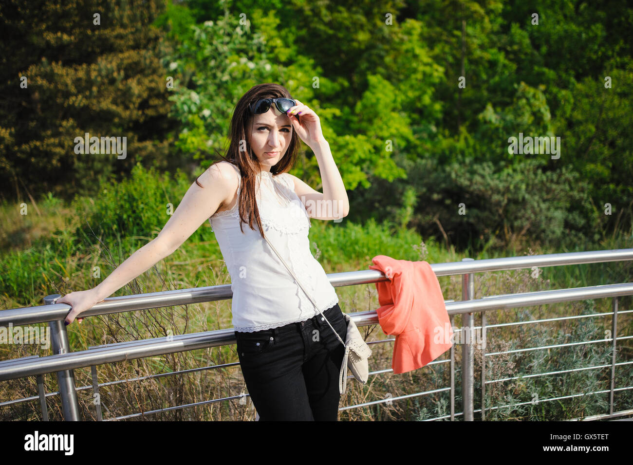 beautiful portrait of a carefree friendly approachable girl with a ...