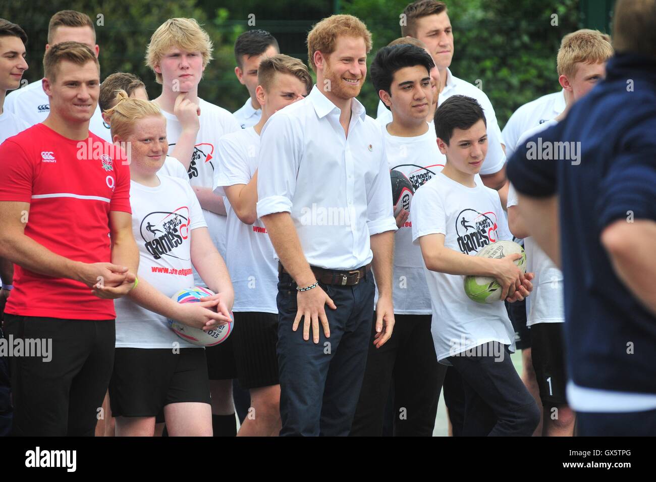 Prince Harry was in Stockport today to attend a local community Rugby ...
