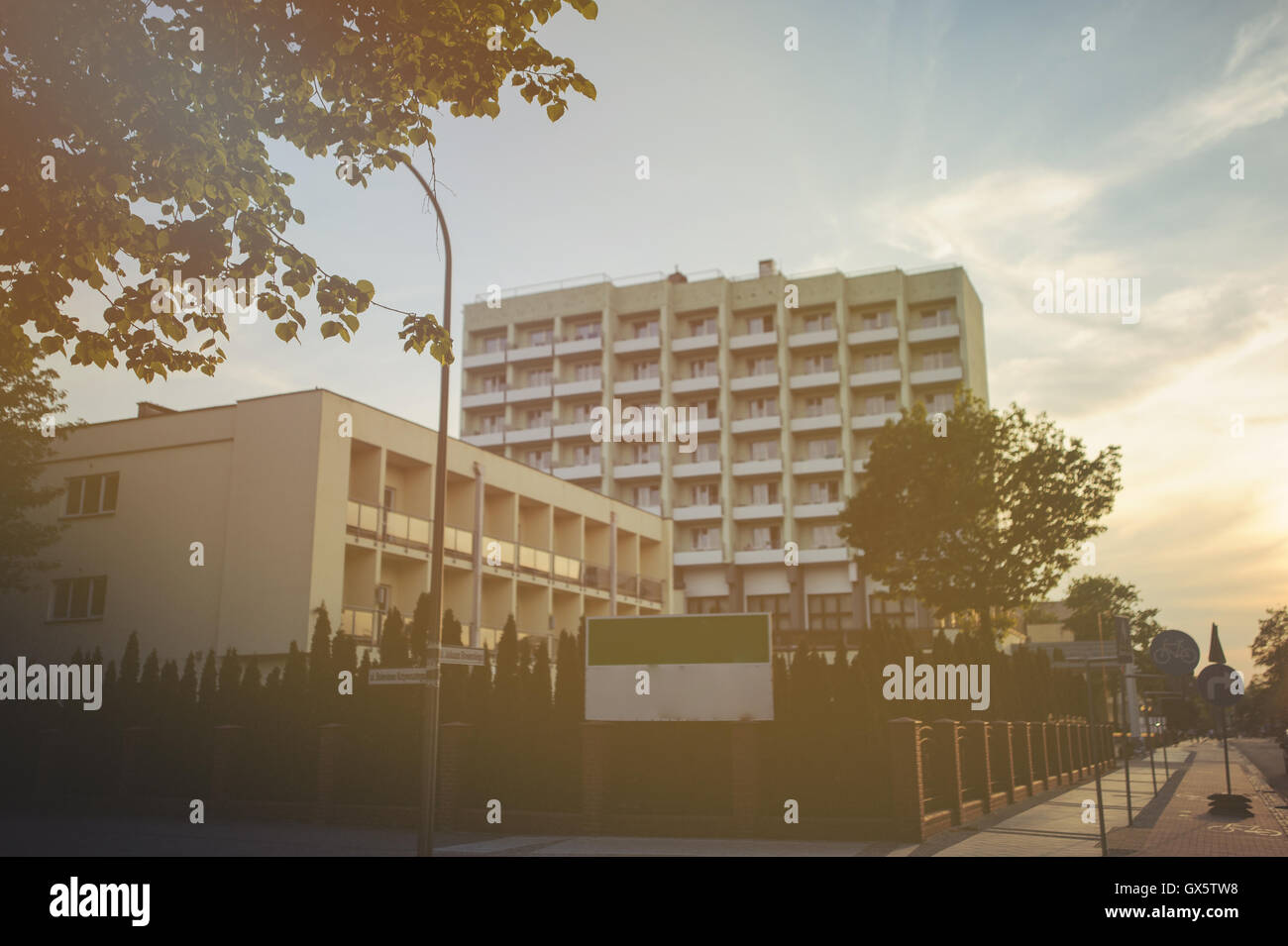 front view of an luxury hotel in sea city Stock Photo - Alamy