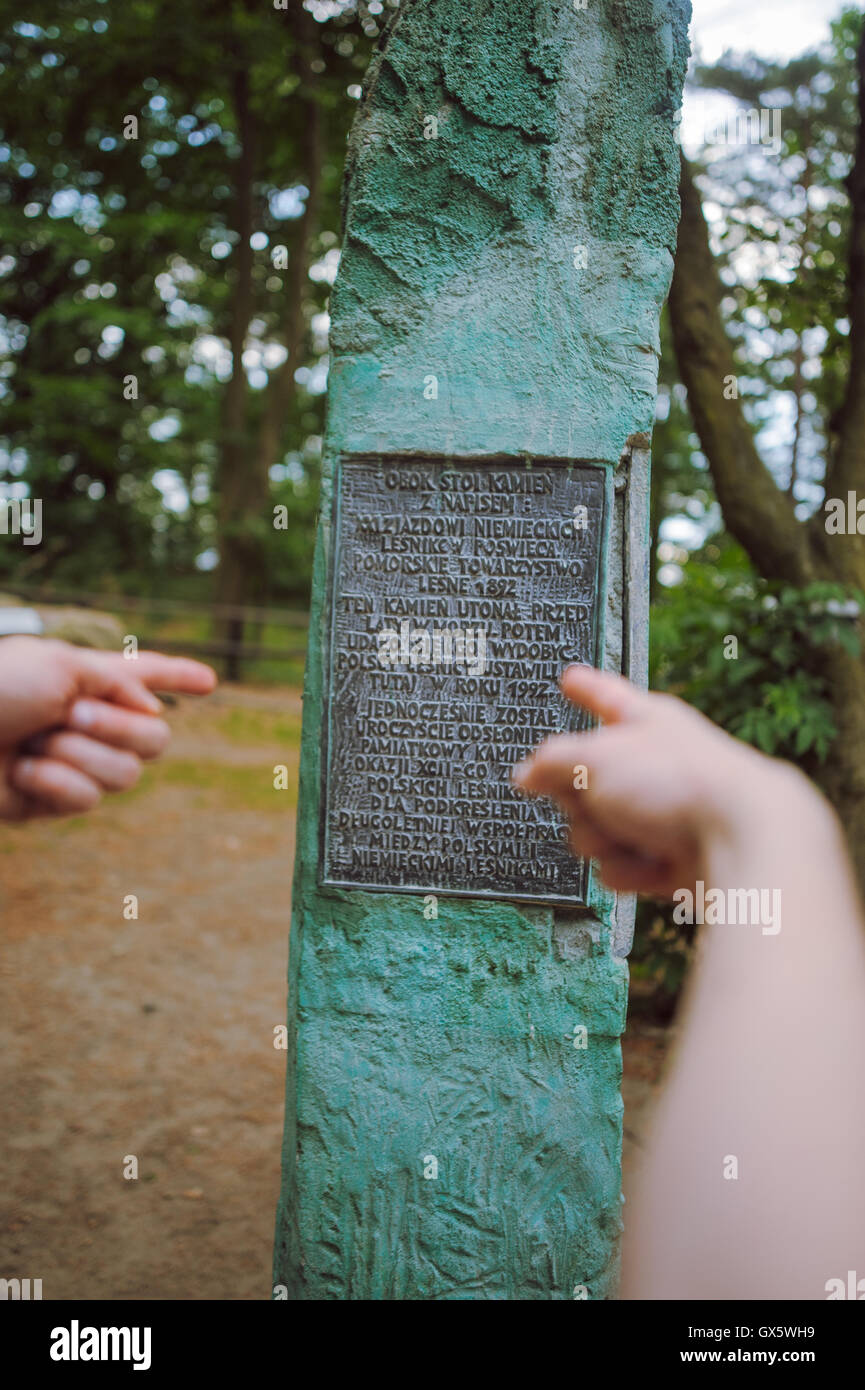 very old stone monument in the forest Stock Photo - Alamy