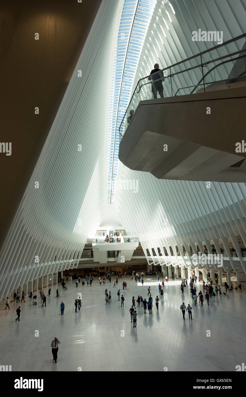 Inside the Oculus of the World Trade Center Transprotation Hub in Lower ...