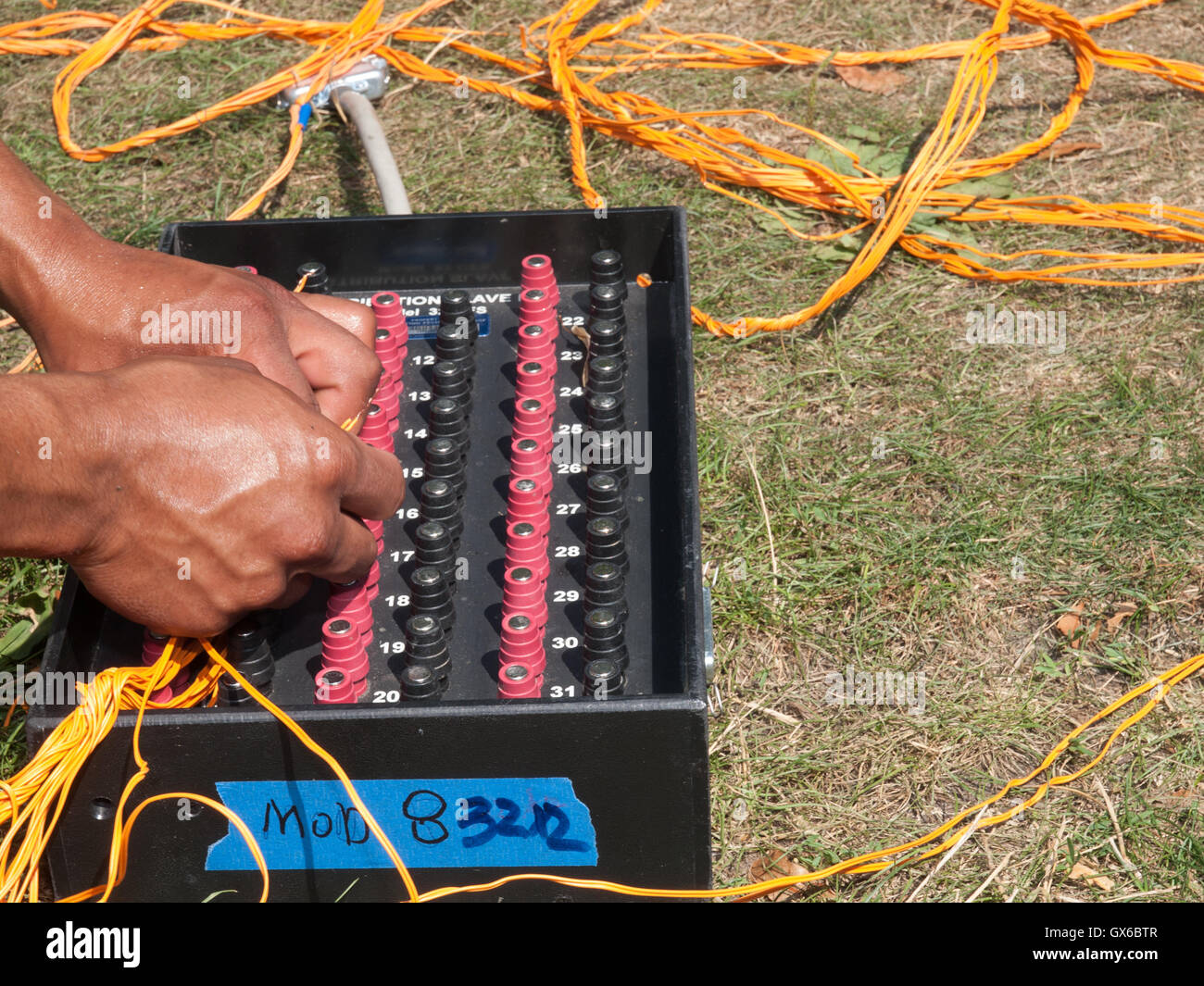 Fireworks Set up Pyrotechnics Stock Photo - Alamy